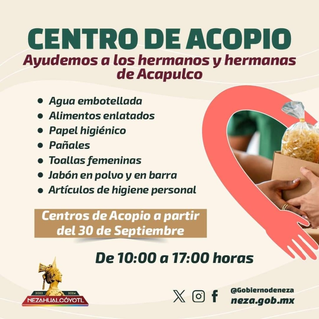 La Jornada - Abren centros de acopio en Neza para ayudar a damnificados de Guerrero