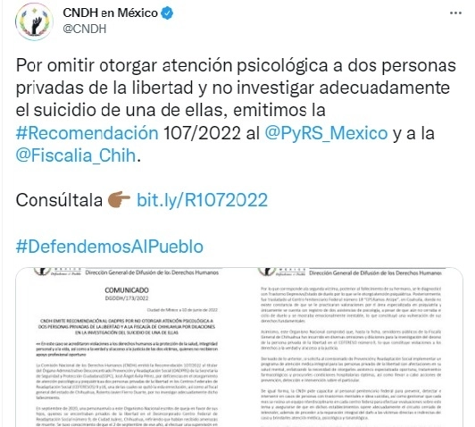 La Jornada Emite Cndh Recomendación Por Maltrato A Presos En 2 Entidades
